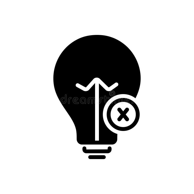 Black Solid Icon for in Activate, Cancel and Deactivate Stock Vector ...