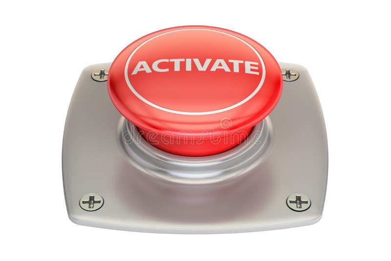 Activate Red Button, 3D Rendering Stock Illustration - Illustration of ...