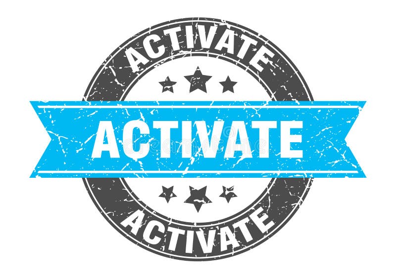 Activate Round Ribbon Isolated Label. Activate Sign Stock Vector ...