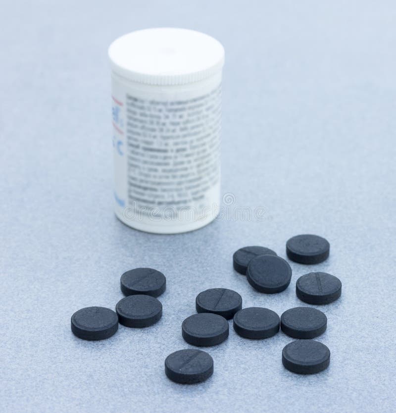 Activated Charcoal Tablets for Cleansing Stock Photo - Image of disease ...