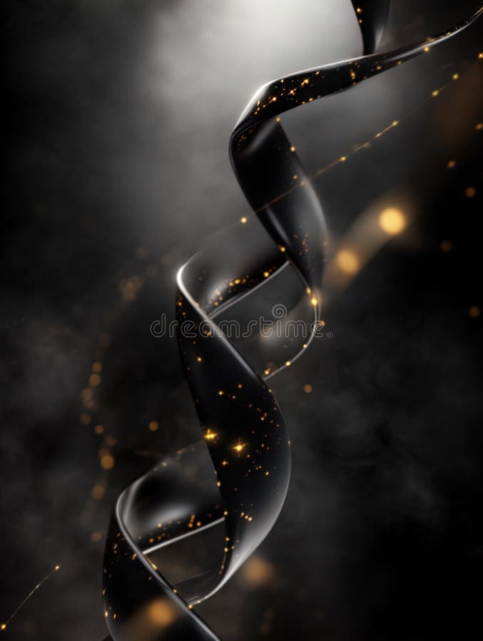 Activated DNA, Metaphysical Coding in Black and Gold Stock Illustration ...