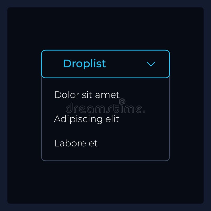 Activated Dropdown List UI Element Template Stock Vector - Illustration ... Activated Dropdown List UI Element Template Stock Vector - Illustration ...