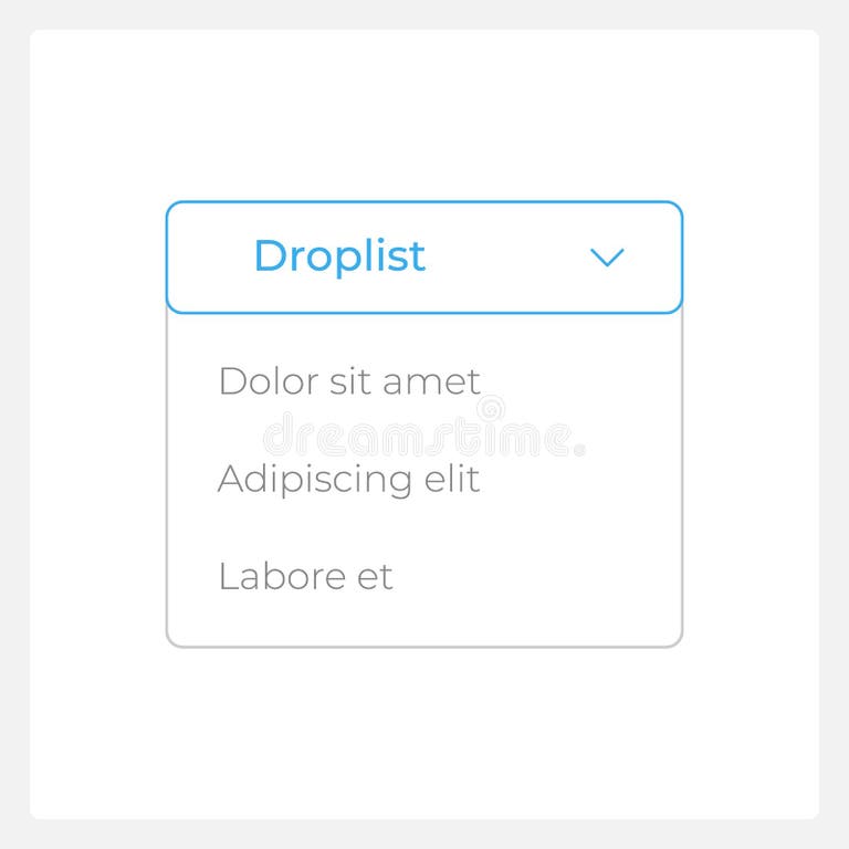 Activated Droplist Ui Element Template Stock Vector Illustration Of Element Icon 264139644