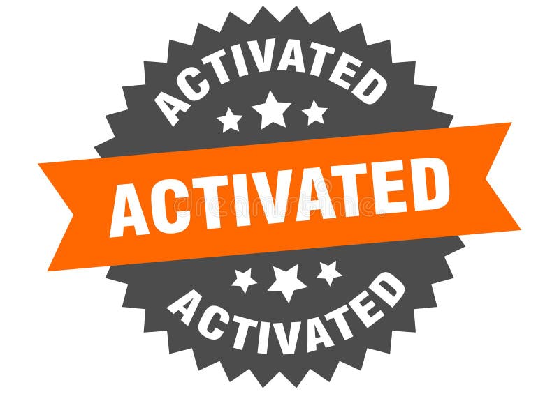Activated Sign. Activated Round Isolated Ribbon Label Stock Vector ...
