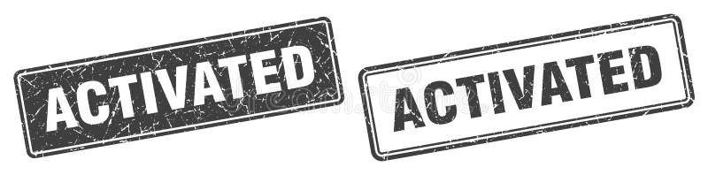 Activated Stamp Set. Activated Square Grunge Sign Stock Vector ...