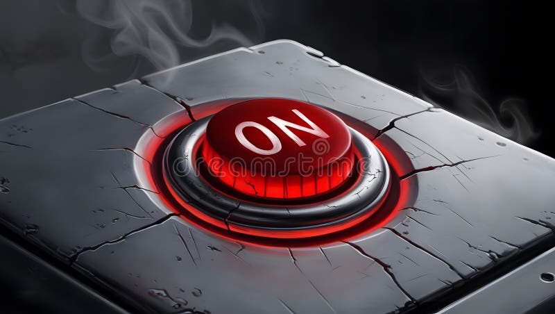 Activating Power Button Digital Device Illustration Futuristic ...