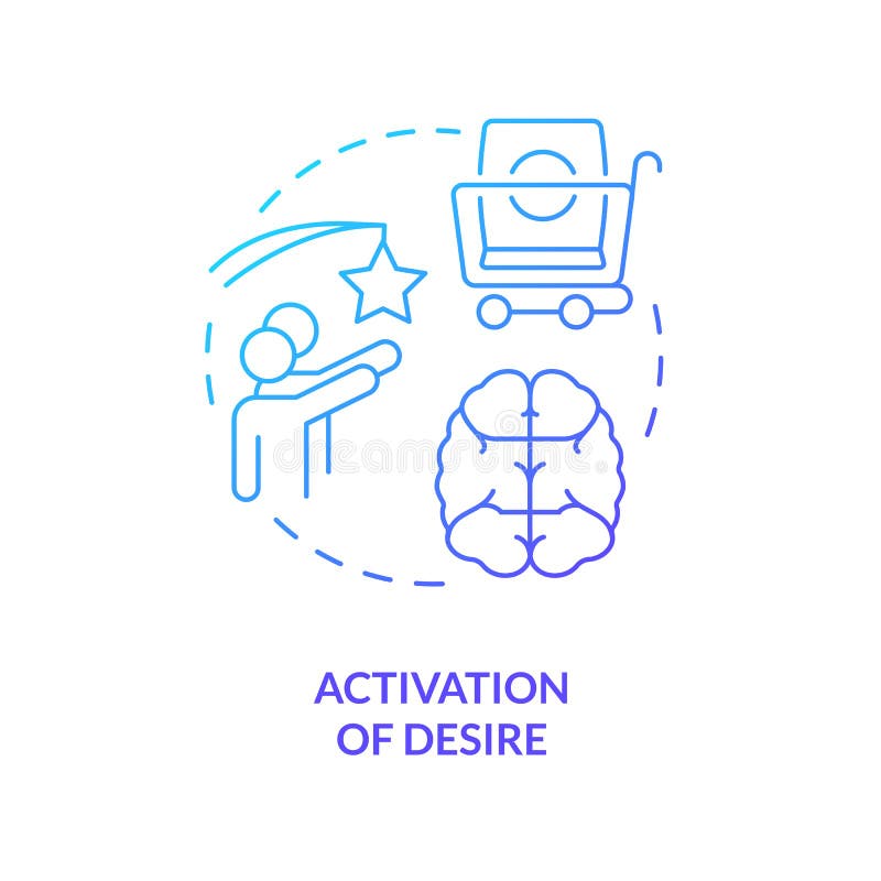 Activation of Desire Blue Gradient Concept Icon Stock Vector ...