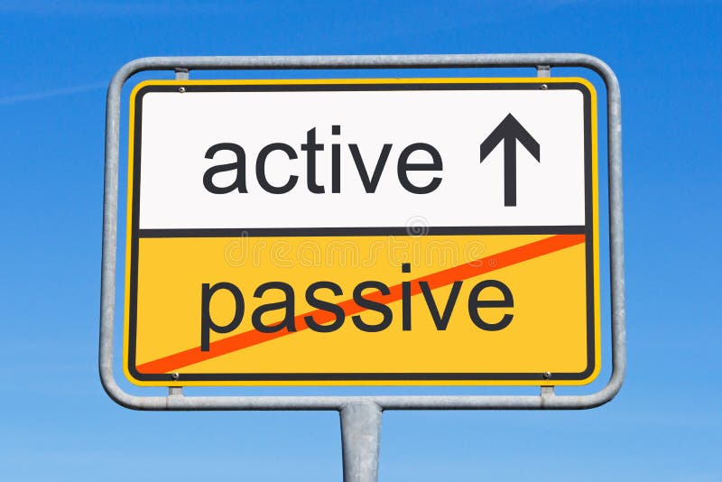Active Au Lieu De Signe Passif Image stock - Image du illustration ...