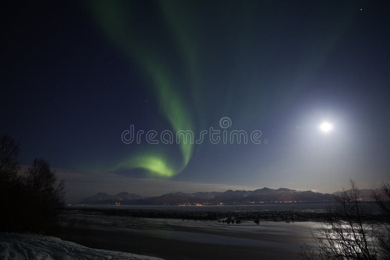 Moon Aurora and Antennas stock image. Image of discharge - 2066777