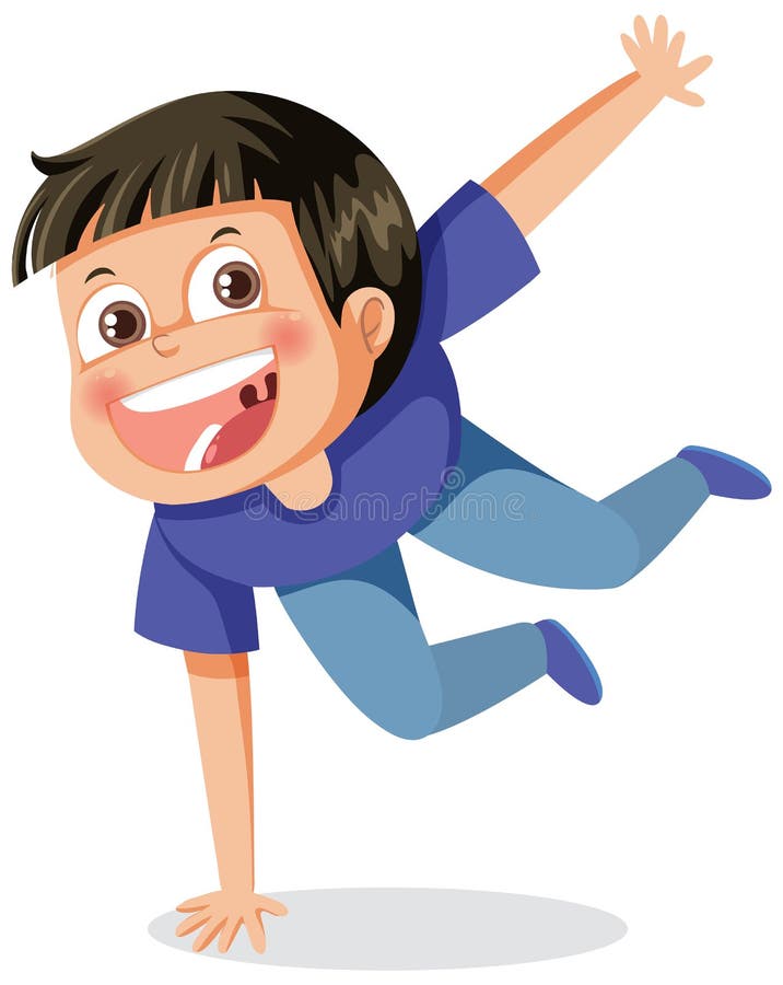 Active Boy Dancing Cartoon Character Stock Vector - Illustration of ...