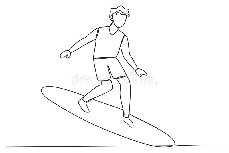 Boy Surfing Line Drawing Stock Illustrations – 144 Boy Surfing Line ...