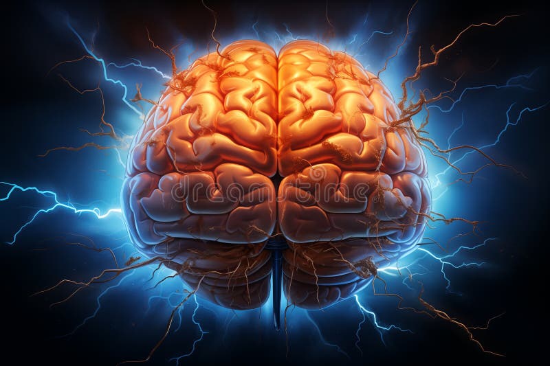Active Brain with Intense Electrical Discharges Stock Illustration ...