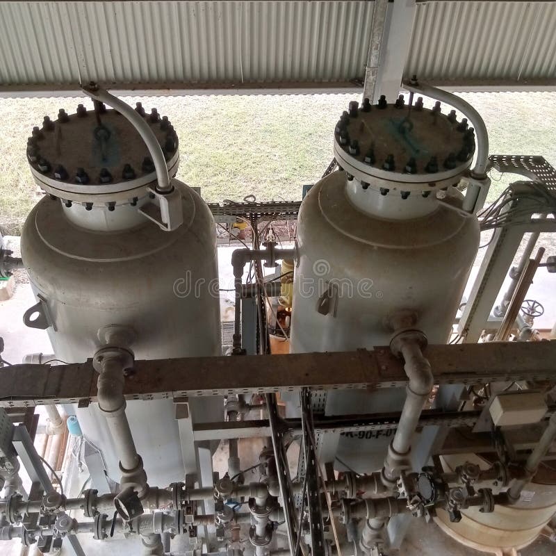 Active Carbon Filter and Dual Media Filter Tank Stock Image - Image of ...