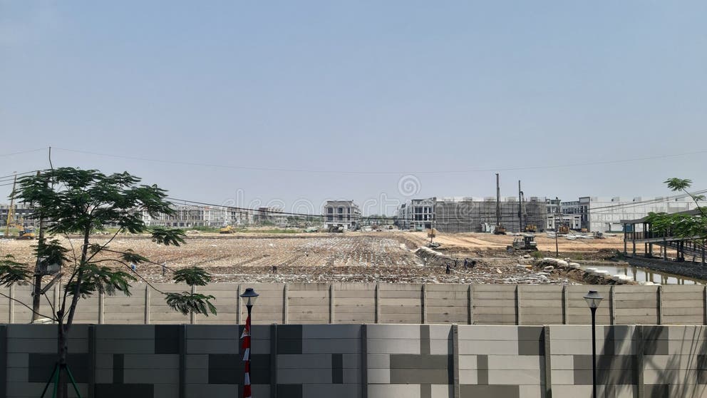 An Active Construction Site Under a Clear, Bright Sky Stock Image ...