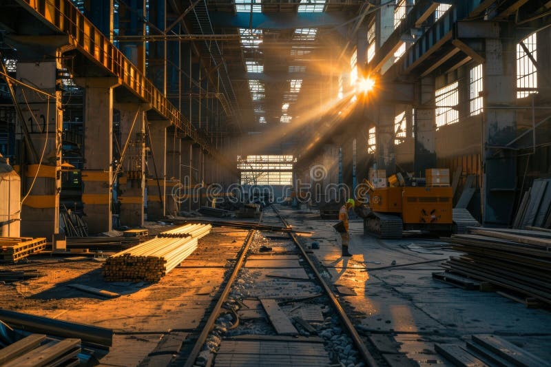 Active Construction Site with Workers, Machines, and Scaffolding ...