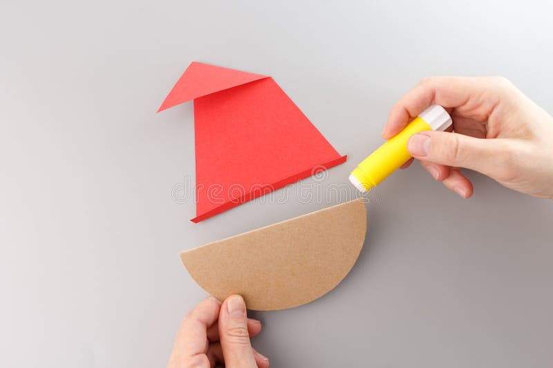 An Active Crafting Moment, DIY Project in Progress, Assembling a ...