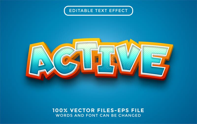 Active 3d Text. Editable Text Effect with Cartoon Style Premium Vectors ...