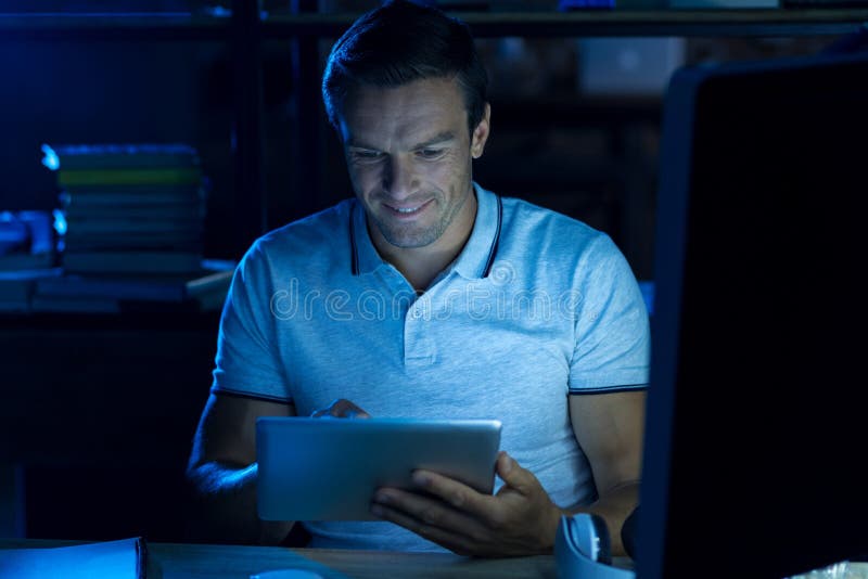 Active Dedicated Guy Staying At Work Stock Photo - Image of millennial ...