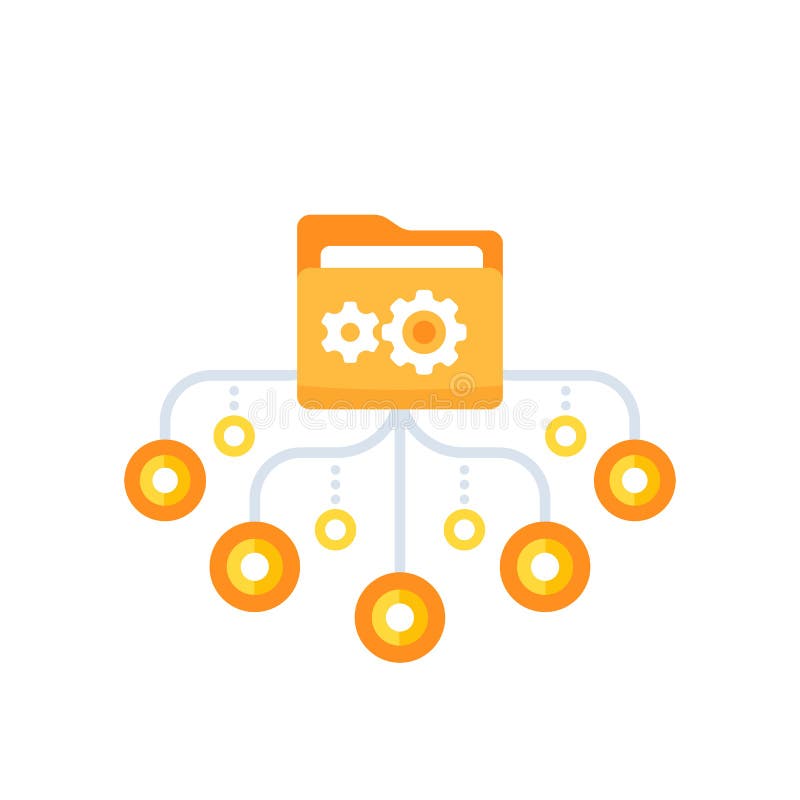 Active Directory, Folder Icon on White Stock Vector - Illustration of ...