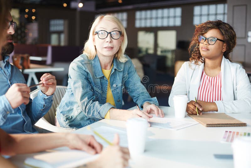 Active Discussion of Creative Team Stock Image - Image of project ...