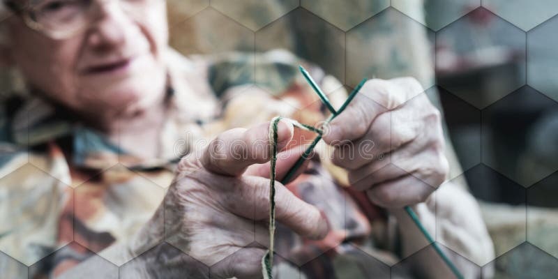 Active Elderly Woman, Geometric Pattern Stock Photo - Image of ...