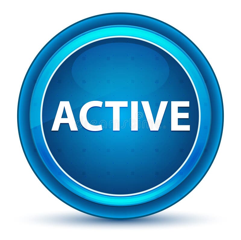 Active Eyeball Blue Round Button Stock Illustration - Illustration of ...