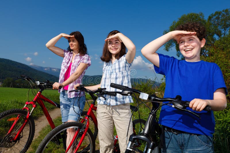 Active family stock photo. Image of cyclist, front, children - 20120508