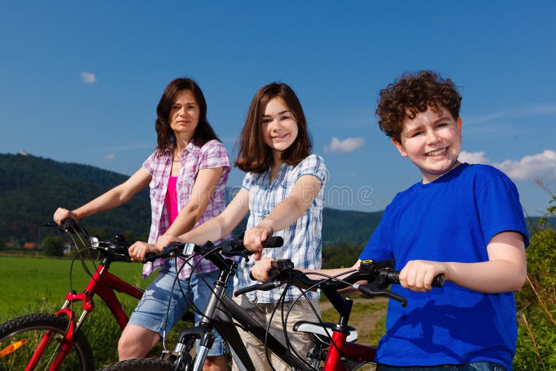 Active family stock photo. Image of bicyclists, bikers - 20120514