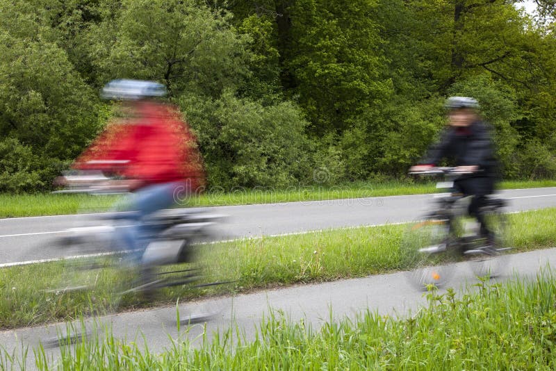 Active Family Riding Bicycle in Spring Stock Image - Image of helmet ...
