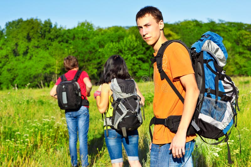 Active friends stock image. Image of hiking, guys, recreation - 26185497
