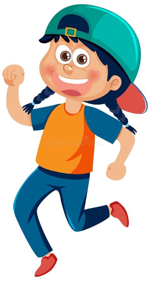 Active Girl Cartoon Character Stock Vector - Illustration of character ...