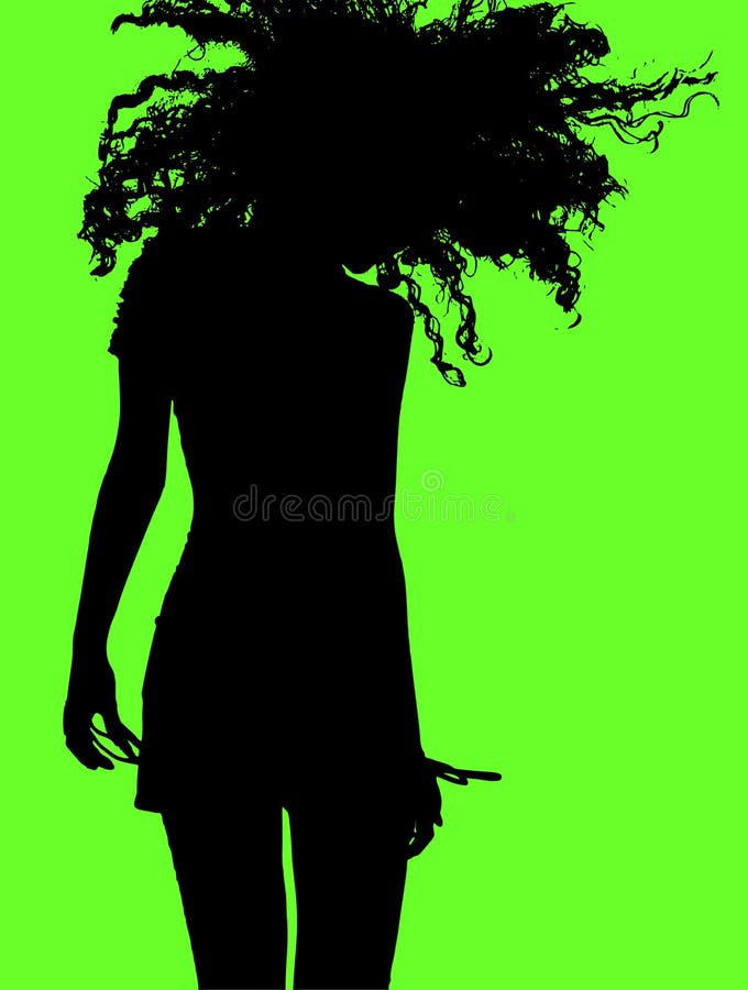 Active Girl Shaking Her Head Stock Illustration - Illustration of enjoy ...