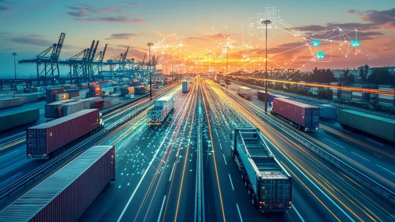 Active Global Logistics Network Visualization Showcasing Connected ...