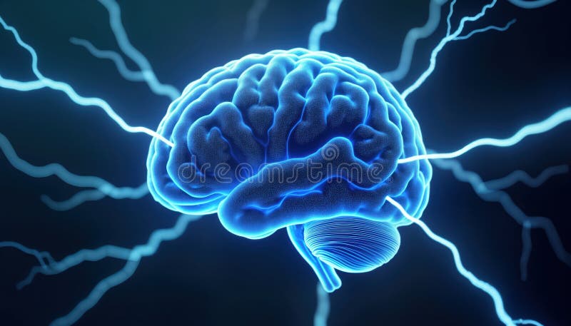 Active Human Brain Sends Electrical Signals for Neural Activity. Brain ...