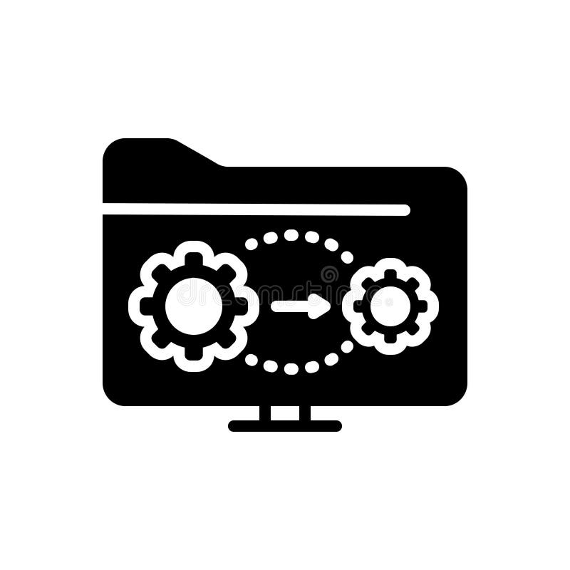 Black Solid Icon for Active, Directory and Effectual Stock Vector ...