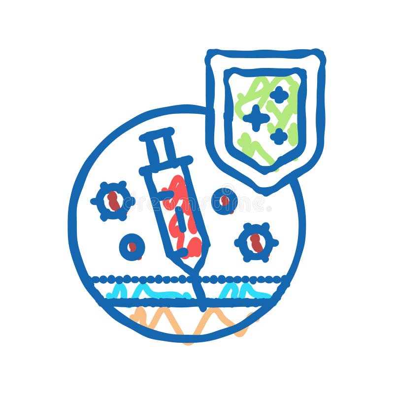 Active Immunity Icon Doodle Illustration Stock Illustration ...