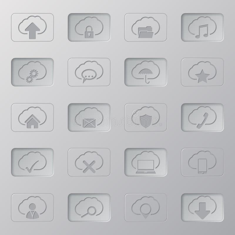 Cloud Networking Flat Icon Set of 25 Stock Vector - Illustration of ...