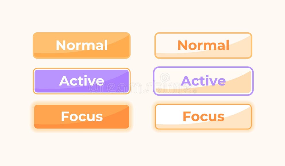 Active and Inactive Settings UI Elements Kit Stock Vector ...