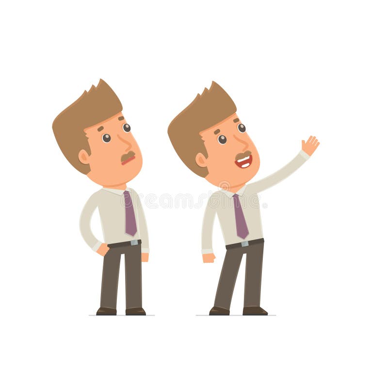 Active and Intelligent Character Broker Making Presentation Stock ...