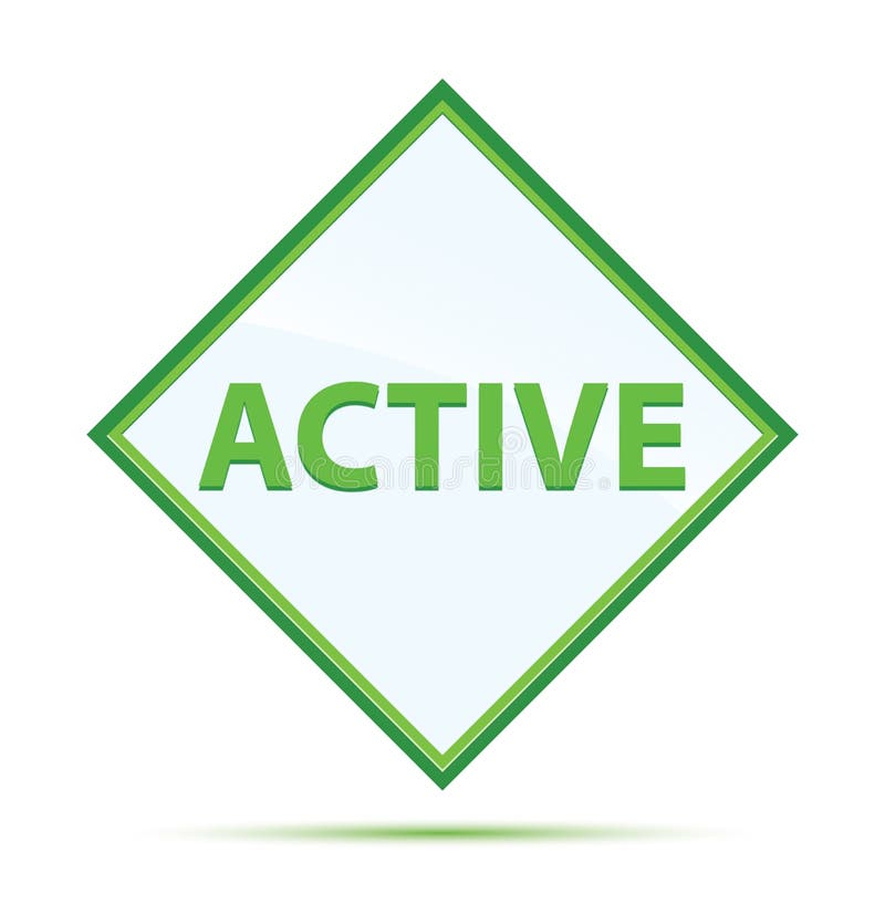 Active Modern Abstract Green Diamond Button Stock Illustration ...