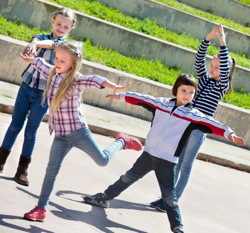 Active Kids Moving during Acting Game Stock Photo - Image of childhood ...