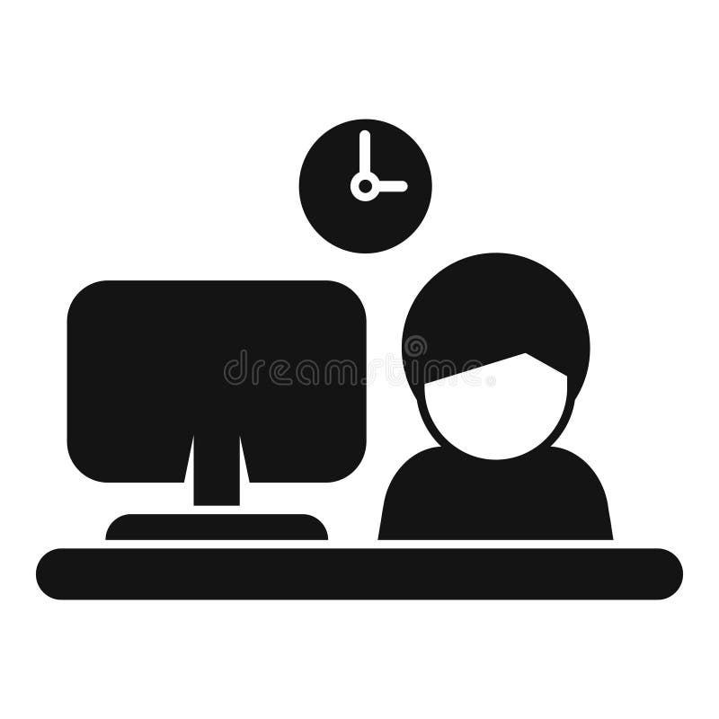 Active Late Work Icon Simple Vector. Night Time Stock Vector ...