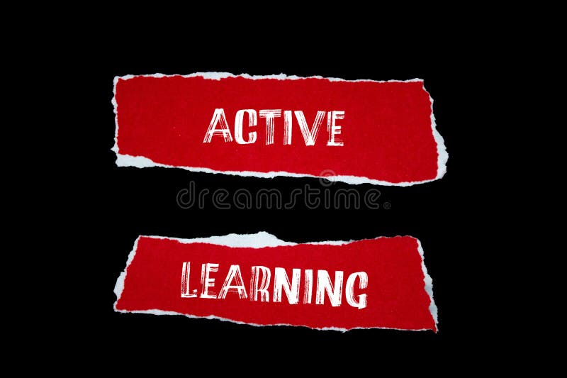 Active Learning Words Written on Red Torn Paper Pieces with Black ...