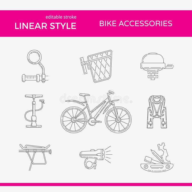 Active Lifestyle Vector Outline Icon Set Stock Vector - Illustration of ...