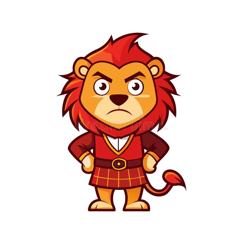 Active Lion Observing People Vector Illustration Stock Illustration ...