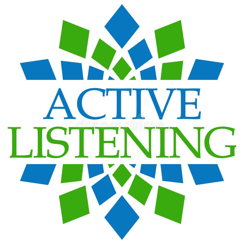 Active Listening Green Blue Circular Stock Illustration - Illustration ...
