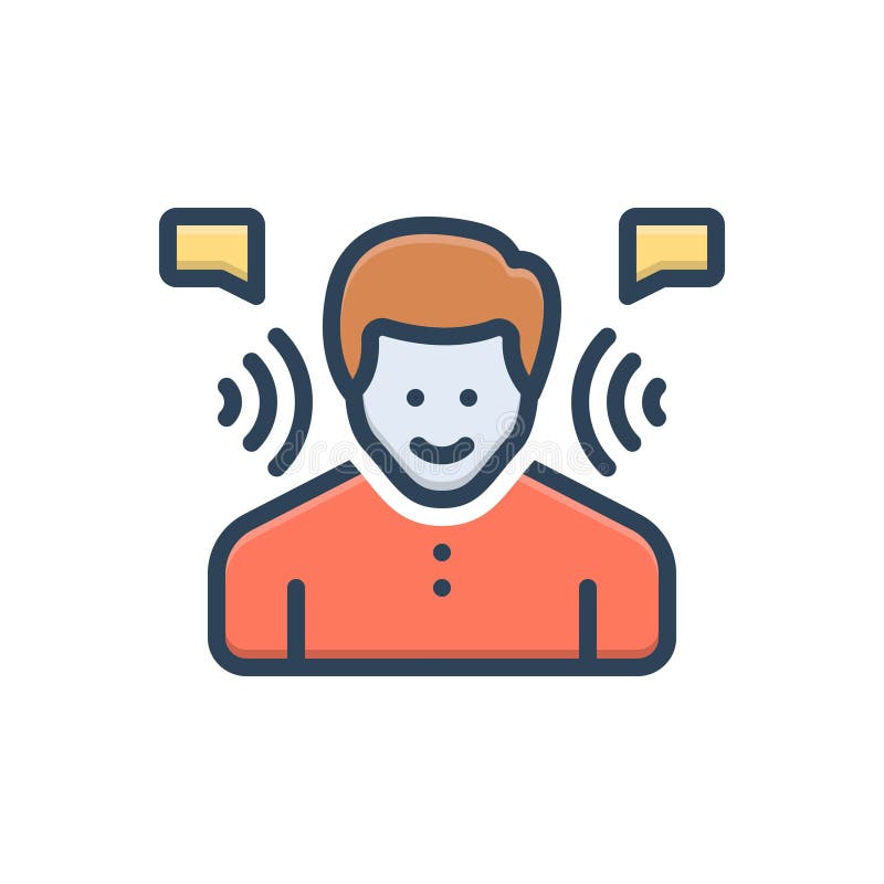Color Illustration Icon for Active Listening, Active and Speaker Stock ...