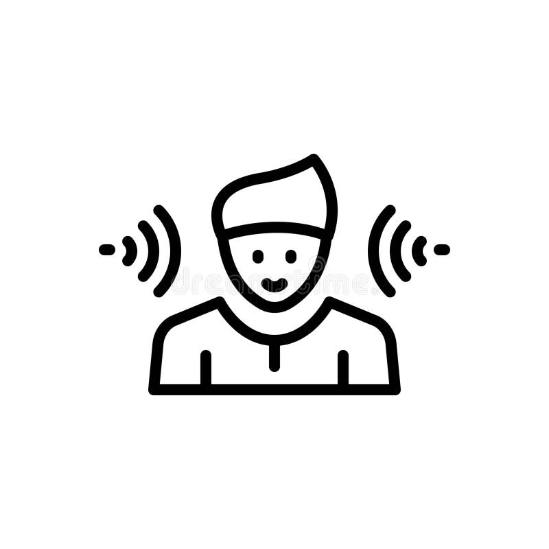 Black Line Icon for Active Listening, Active and Sound Stock Vector ...