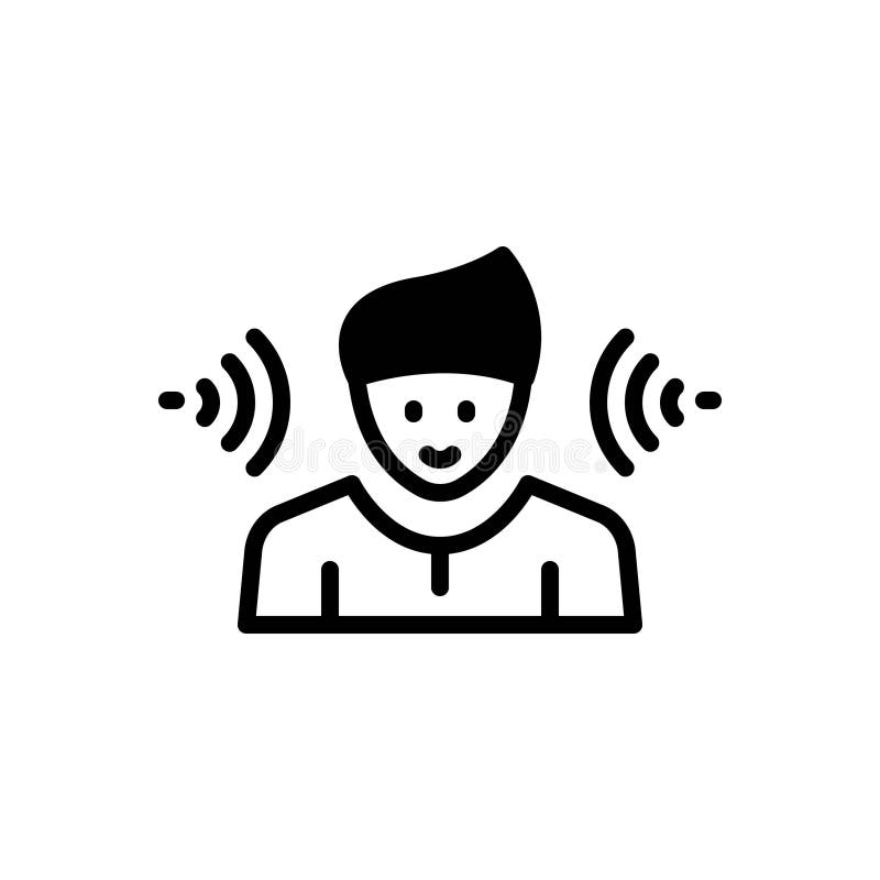Black Solid Icon for Active Listening, Active and Listen Stock ...