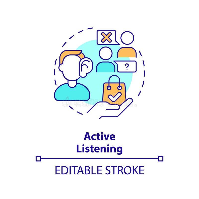 Active Listening Multi Color Concept Icon Stock Vector - Illustration ... Active Listening Multi Color Concept Icon Stock Vector - Illustration ...